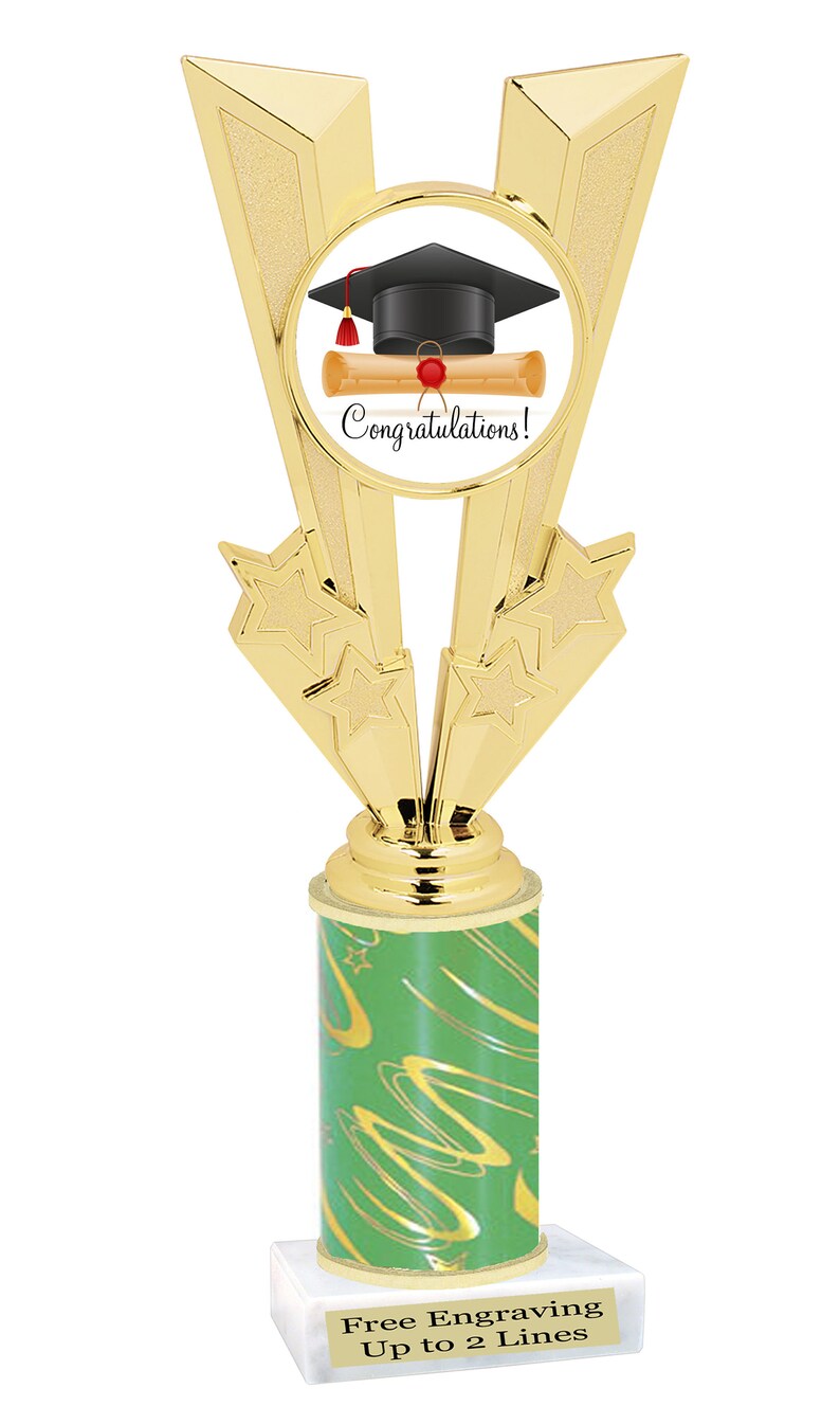 Graduation theme trophy. Great award to celebrate their | Etsy