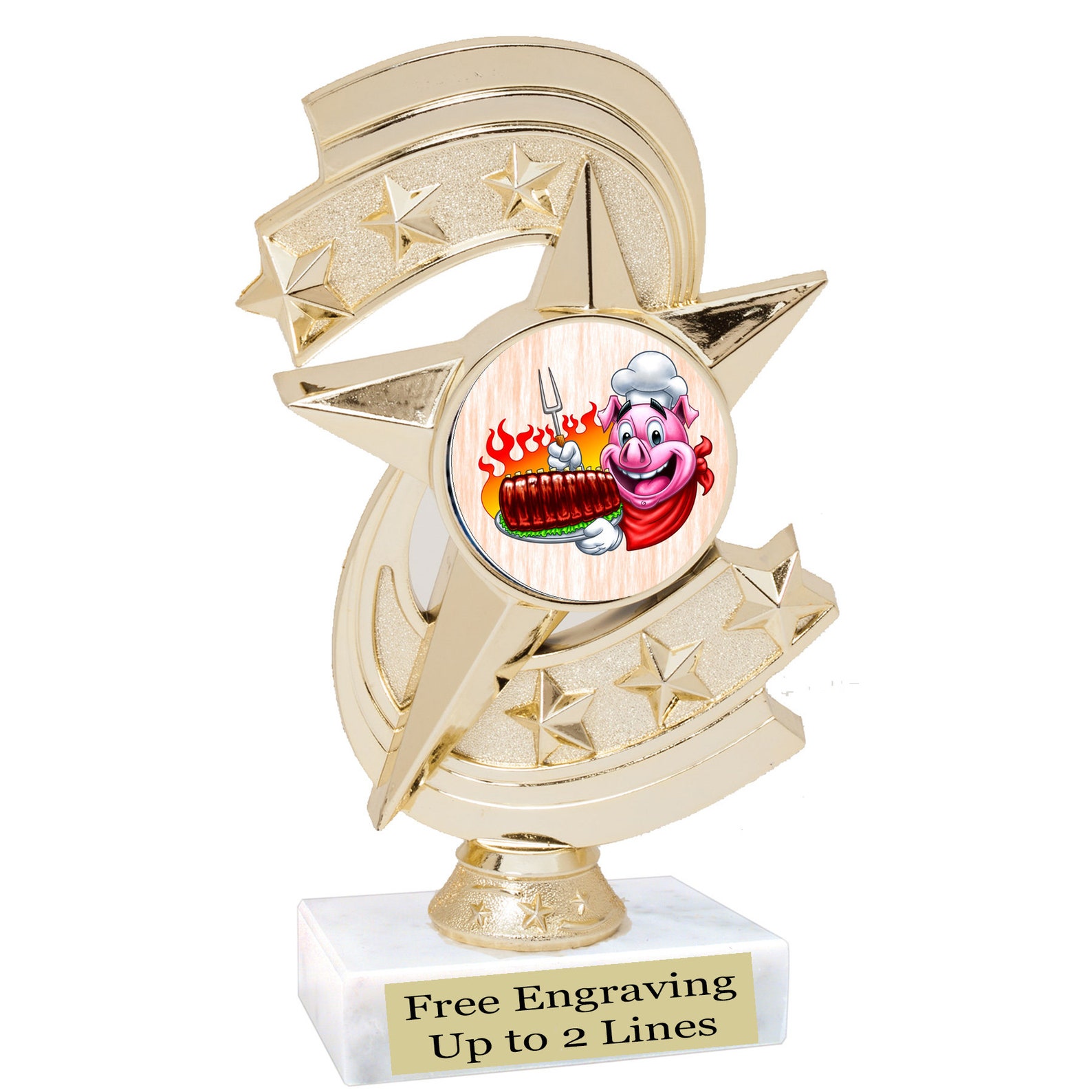 BBQ Cook off Trophy. 6" Tall With Choice of Art Work. Great Trophy for ...