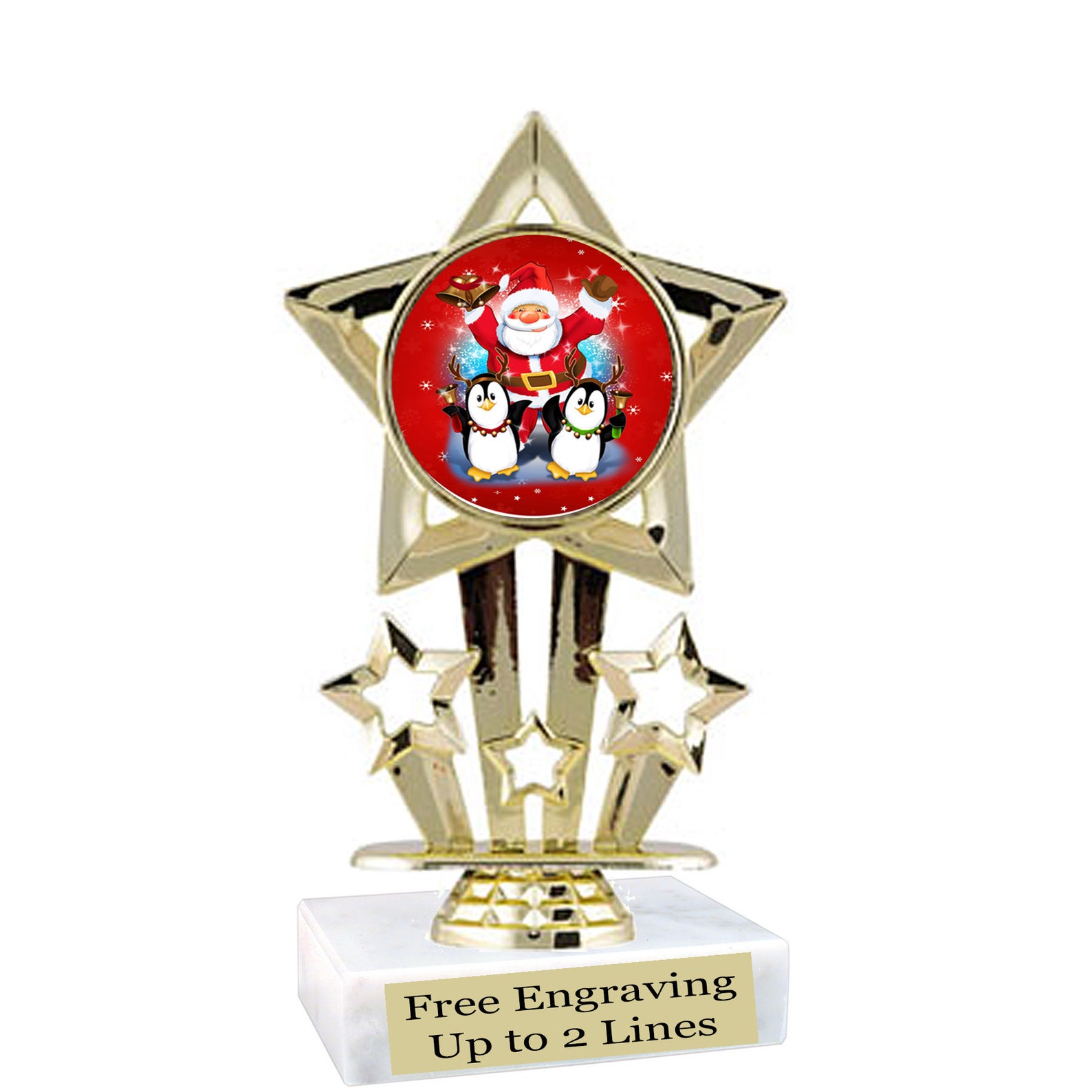 Christmas - Winter Theme Trophy With Gold Figure and Choice of ...