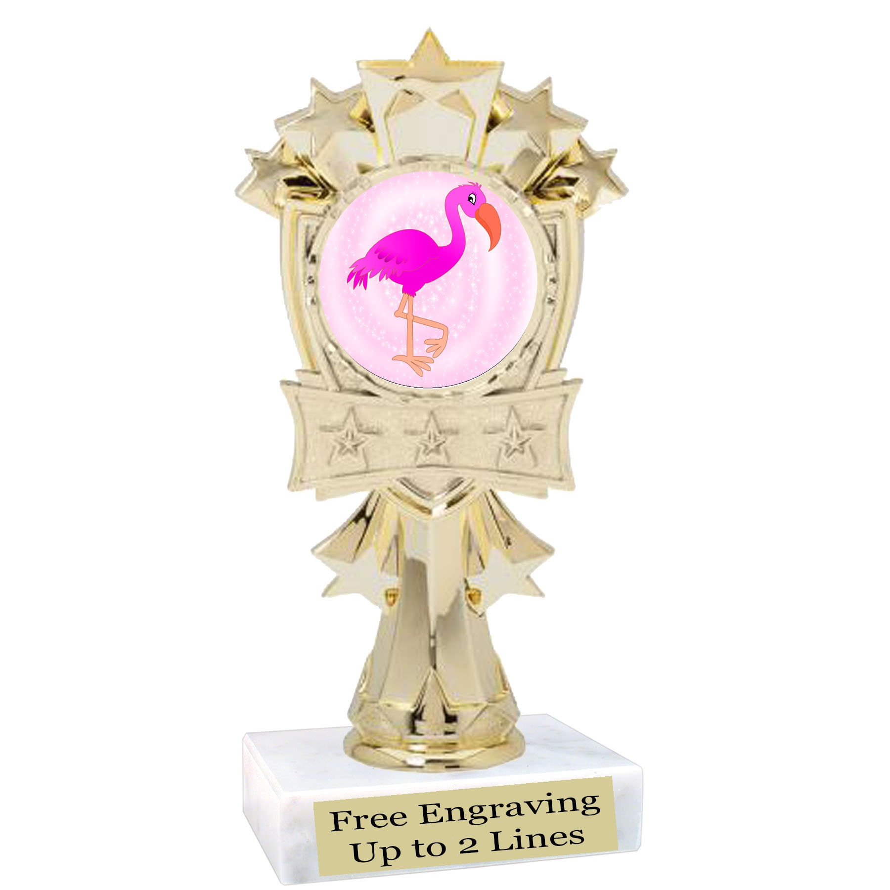 Flamingo Theme Trophy. 6" Tall Trophy With Choice of Flamingo Art Work ...