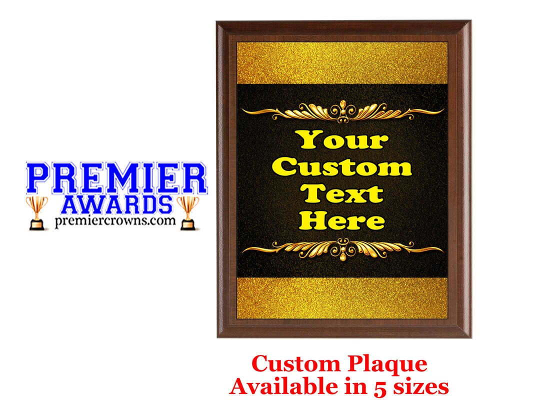 Custom Plaque. Available in 5 Sizes. Great for Any Event, Competition ...