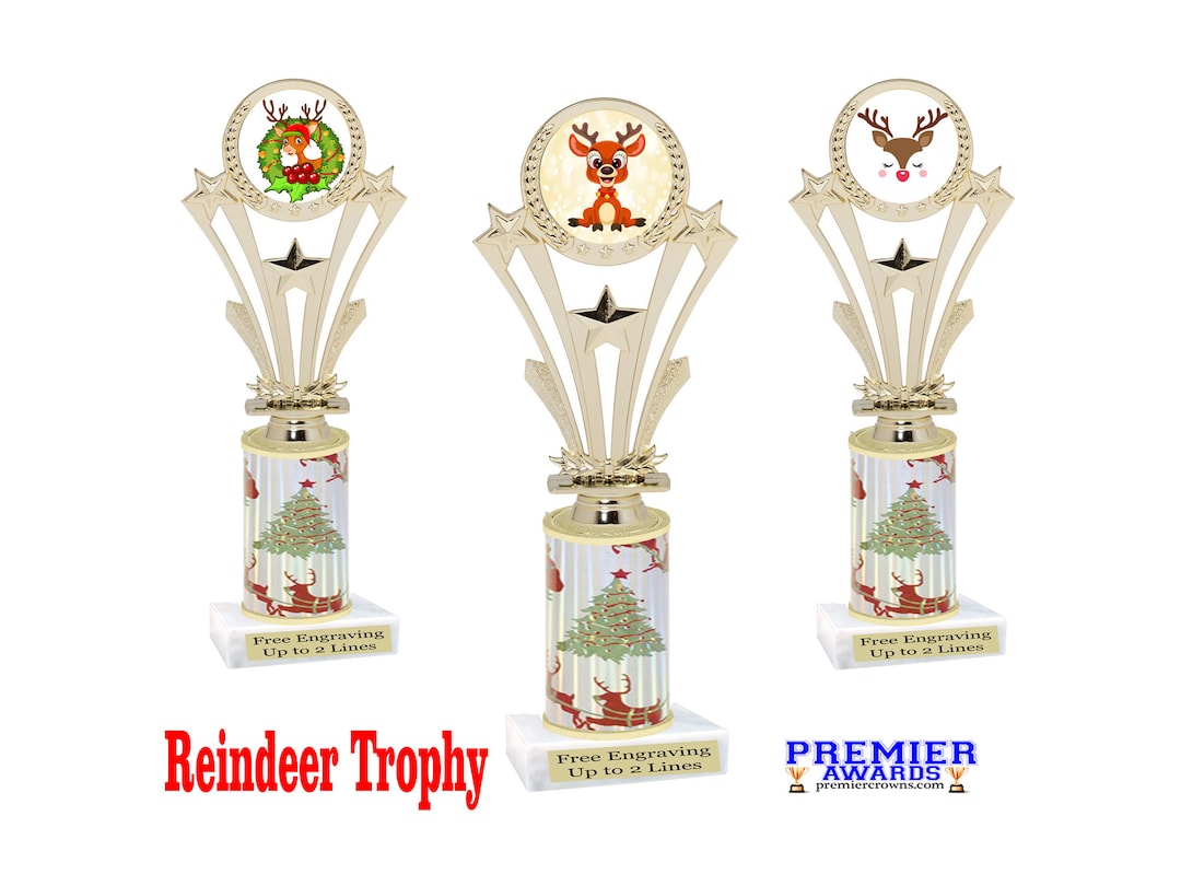 Reindeer Theme Trophy. Great Award for You Holiday Events, Contests ...