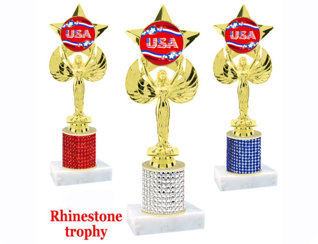 Patriotic 4th of July Rhinestone Trophy. Choice of - Etsy