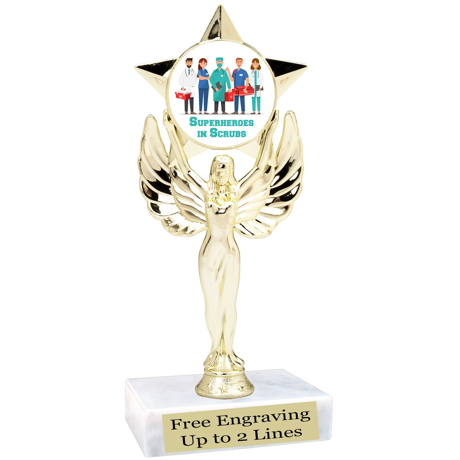 Medical Hero Award 6 Tall Trophy With Choice of Art | Etsy