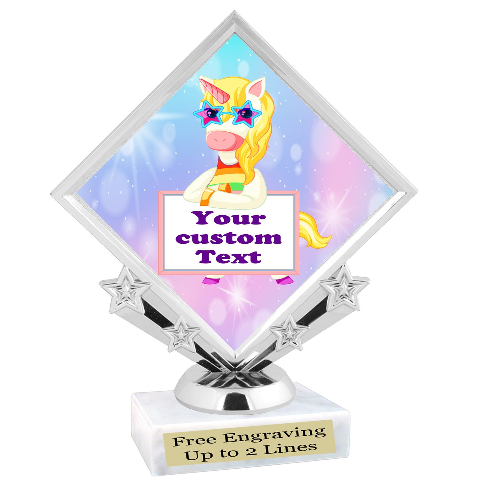 Custom Unicorn Theme Trophy. Great for Events, Competitions, Birthday ...