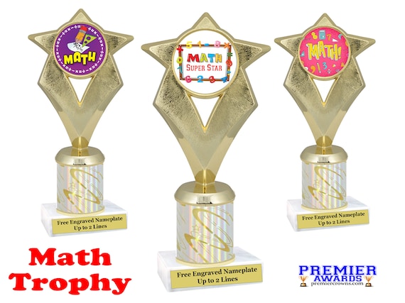 Math theme trophy. Great award for schools contests | Etsy