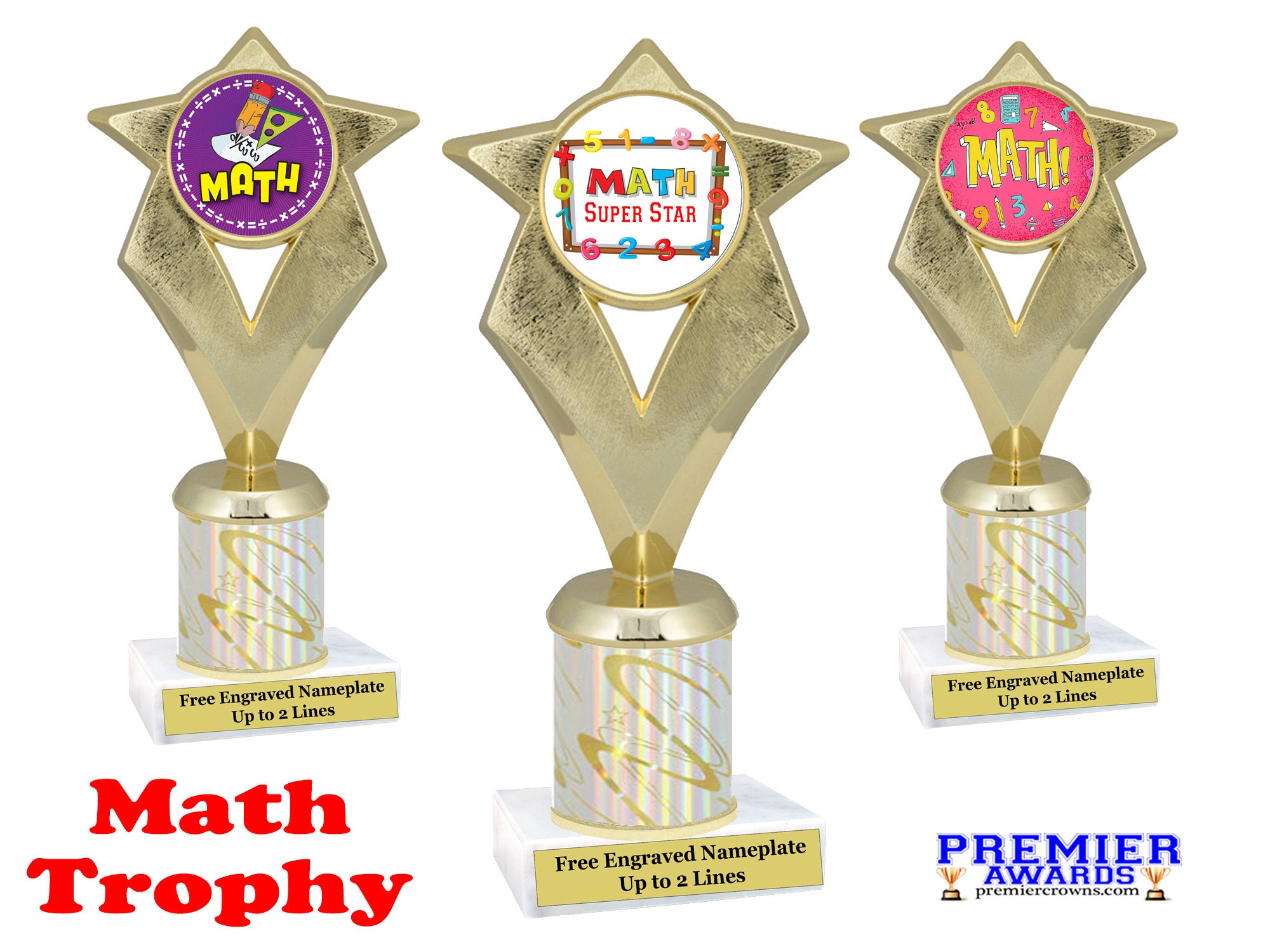 Math Theme Trophy. Great Award for Schools Contests - Etsy