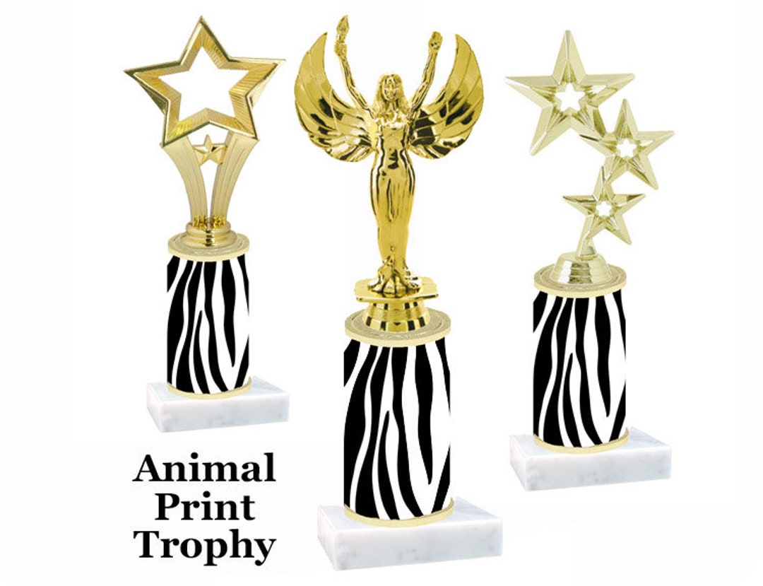 Animal Print Trophy With Choice of Figure. Numerous Trophy Heights ...
