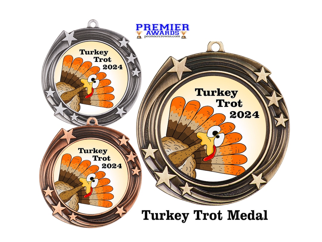 Turkey Trot Theme Medal. Great Medal for All of Your Turkey Trot ...