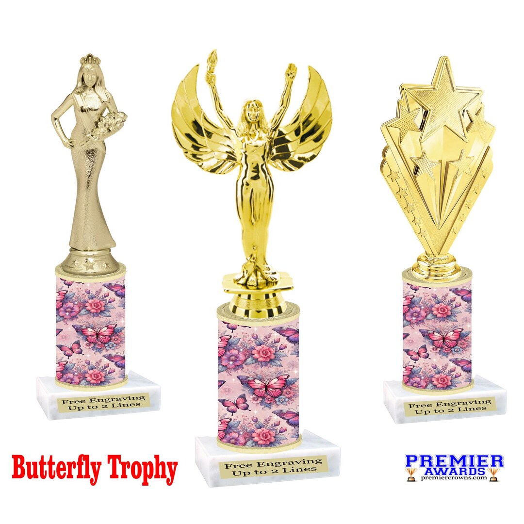 Great Butterfly Themed Trophy for Your Events, Contests, Pageants and ...