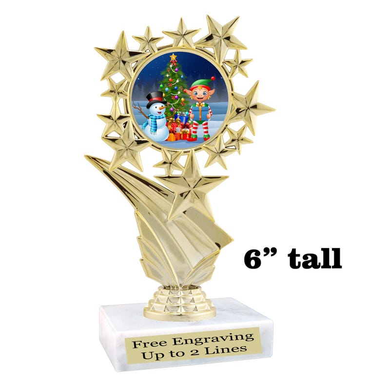 Christmas - Winter Theme Trophy With Gold Figure and Choice of ...