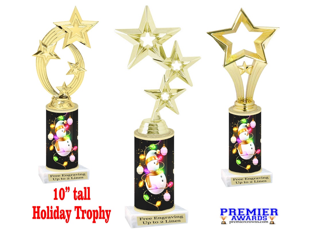 Christmas - Winter Theme Trophy With Choice of Figure on Christmas ...