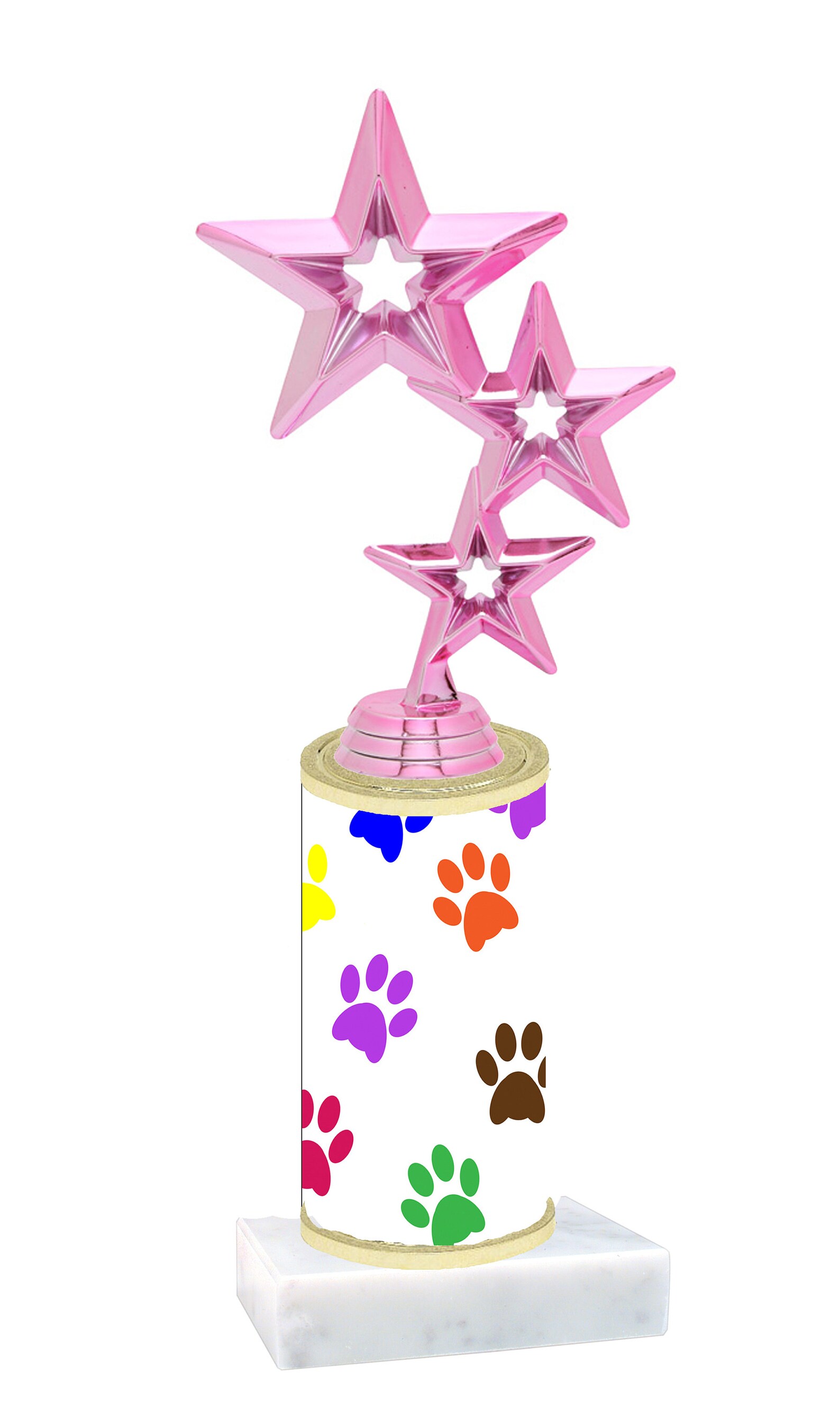 Paw Prints Theme Trophy With Choice of Figure on Paw Prints Design ...
