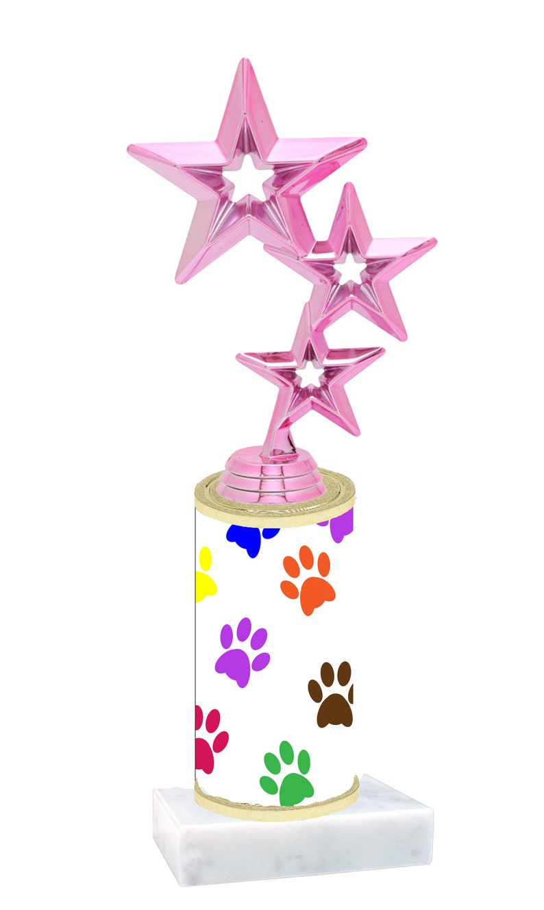 Paw Prints Theme Trophy With Choice of Figure on Paw Prints - Etsy