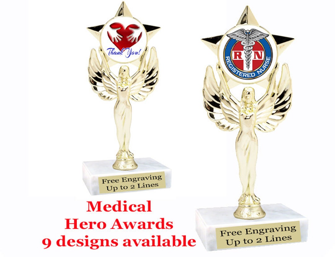 Medical Hero Award 6" Tall Trophy With Choice of Art Work. Available in ...