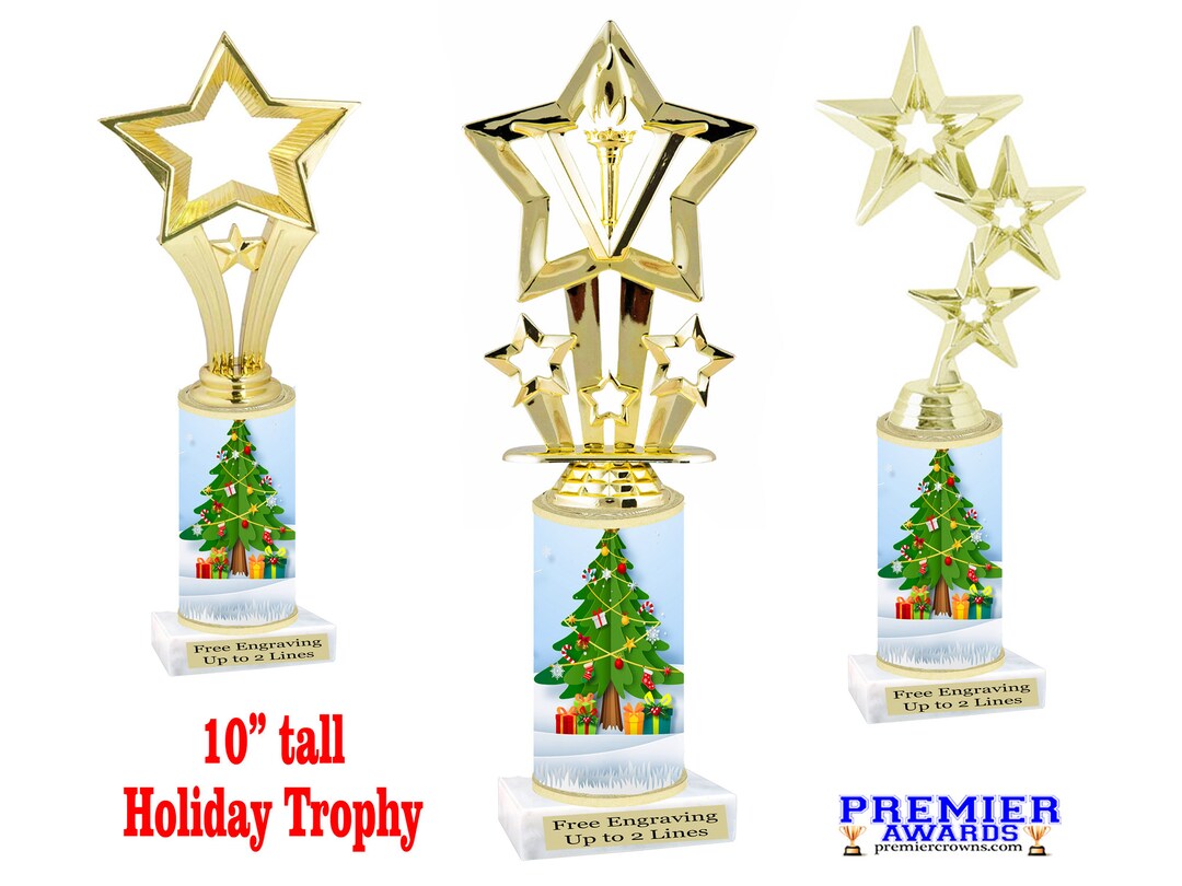Christmas - Winter Theme Trophy With Choice of Figure on Christmas ...