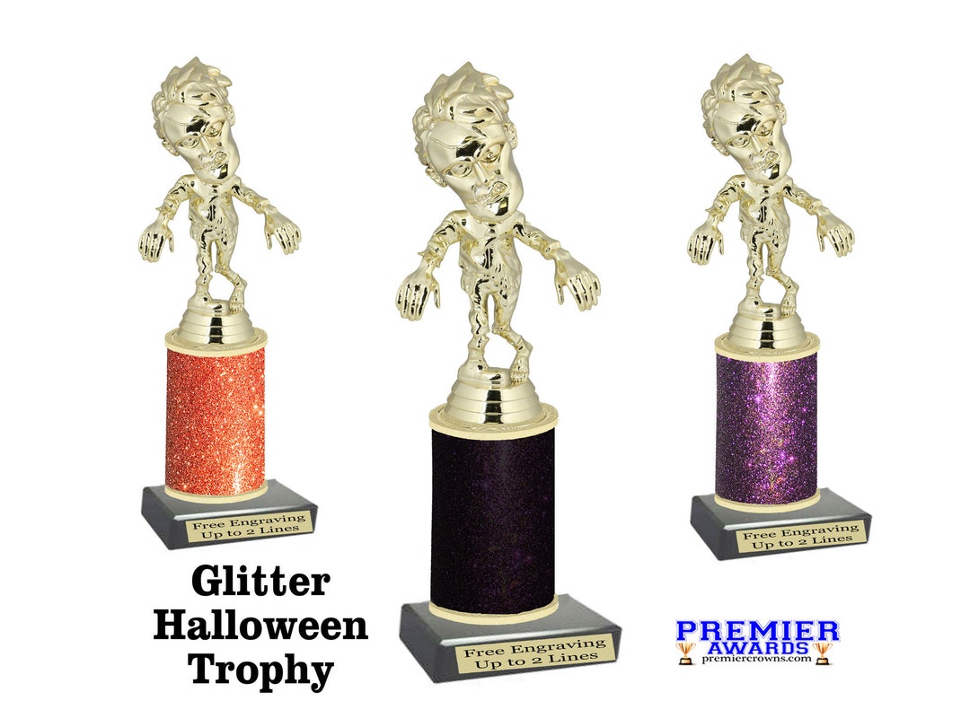 Halloween Theme Trophy With Glitter Column. Numerous Heights Available ...