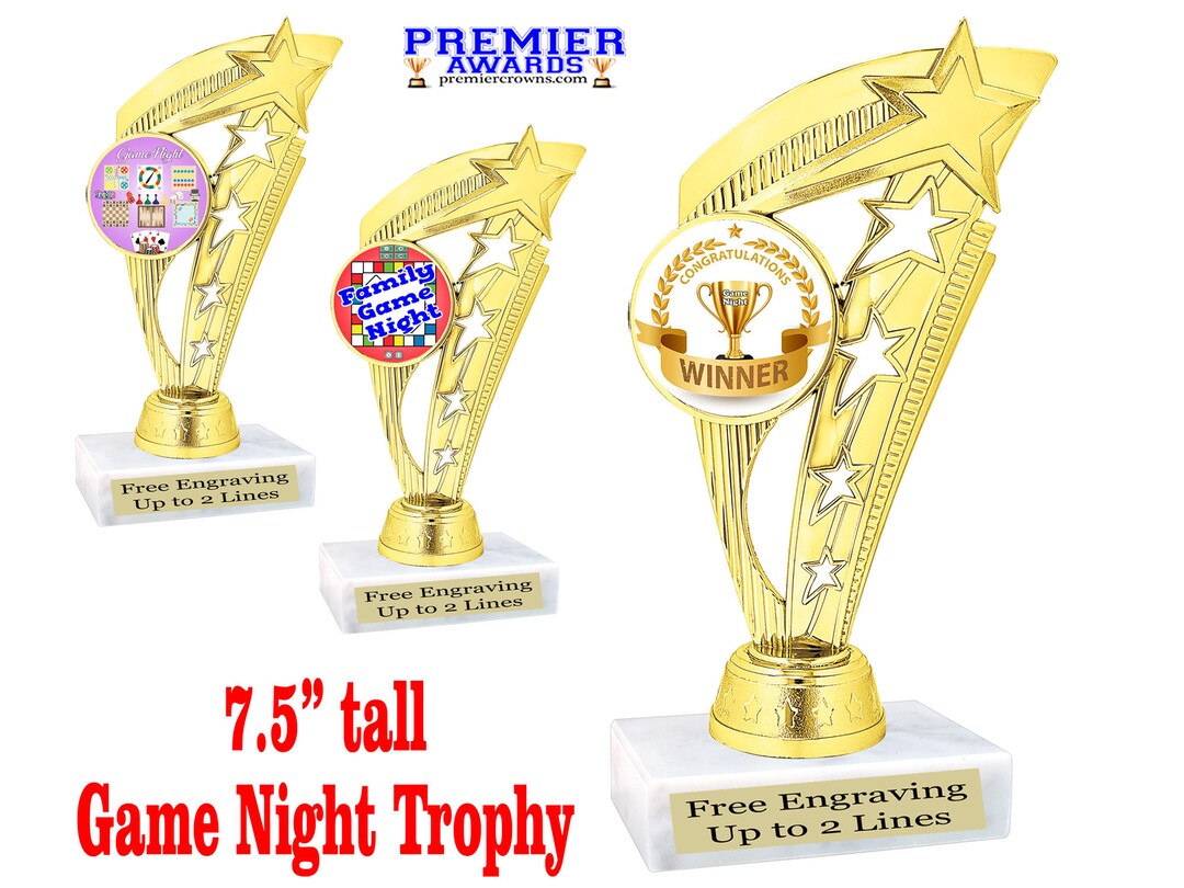 Game Night Trophy. 6" Tall With Choice of 7 Designs. Great Trophy for ...