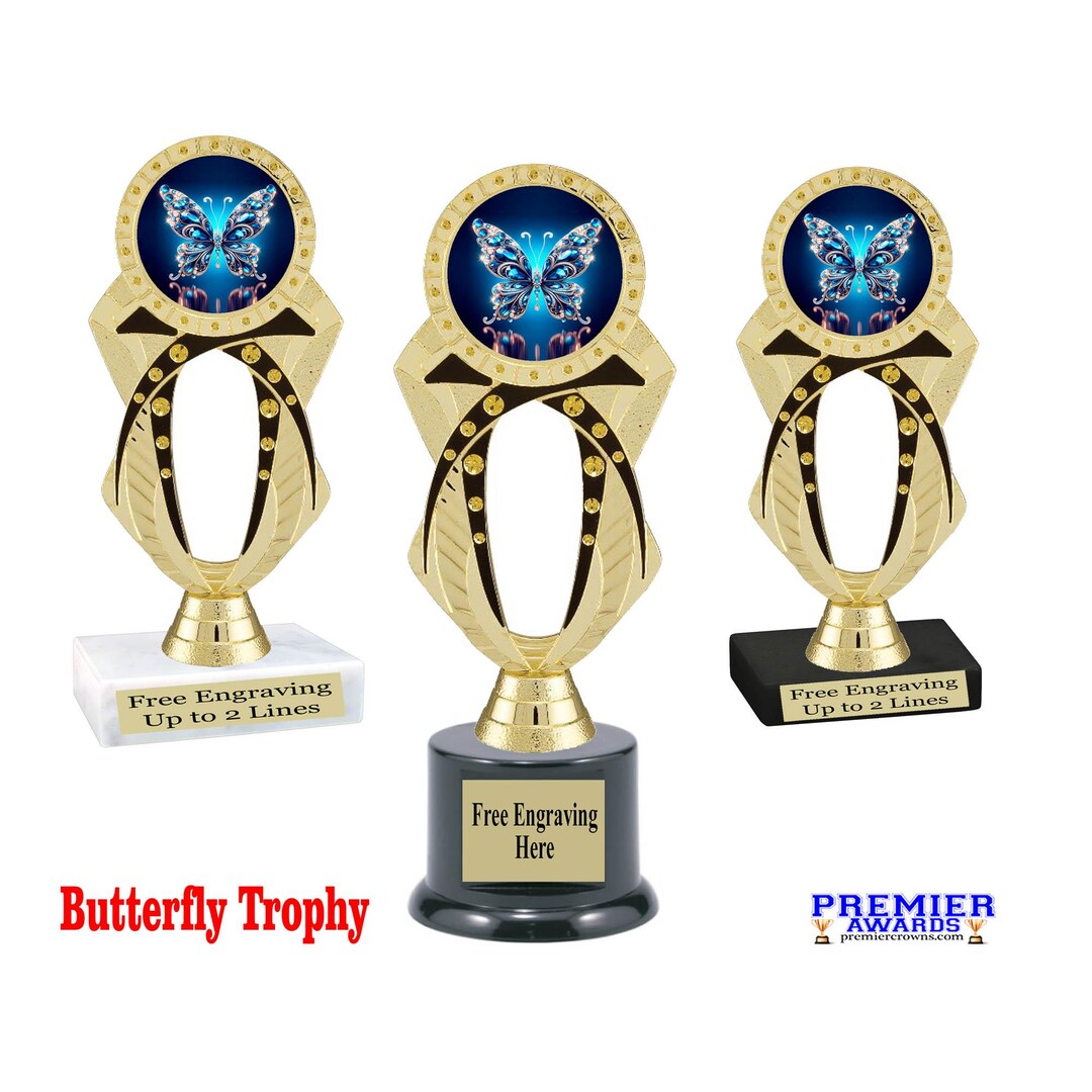 Butterfly Themed Trophy for Your Pageants, Contests, Spring Events. 6 ...