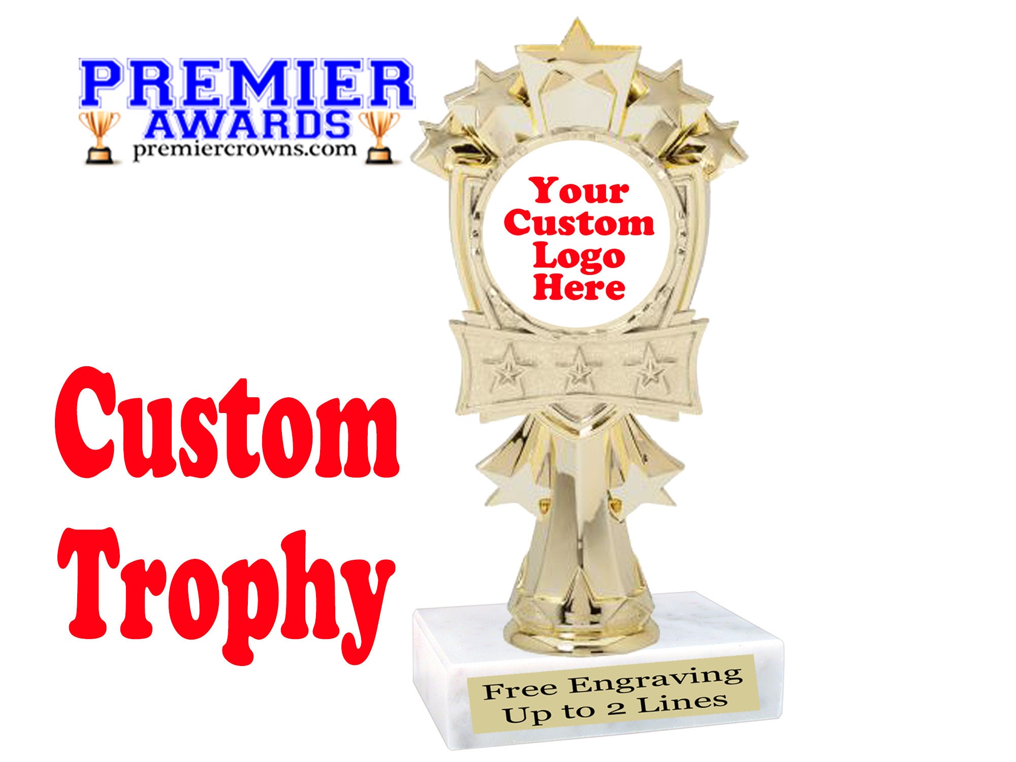 Custom Trophy. 6 Tall Trophy With Your Custom Logo or - Etsy UK