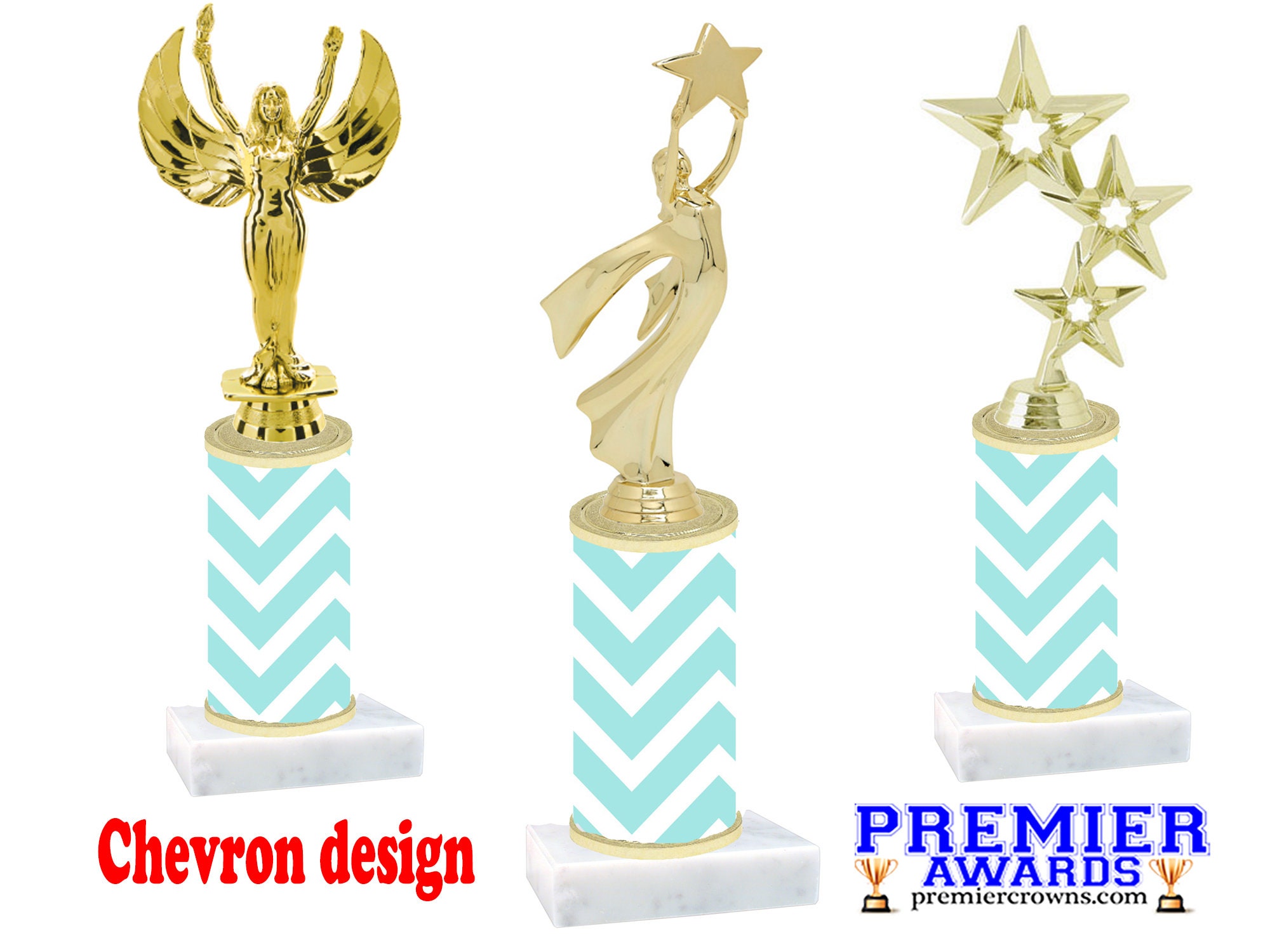 Chevron design trophy with choice of figure. Numerous trophy | Etsy