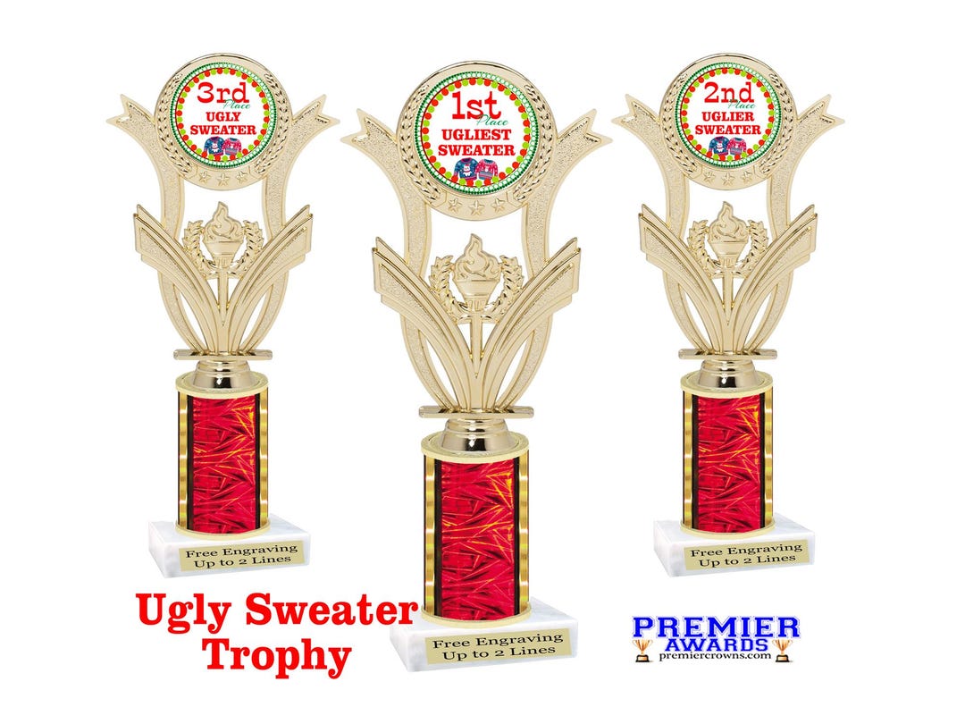 Ugly Sweater Themed Trophy. Great Trophy for Your Holiday Events and ...