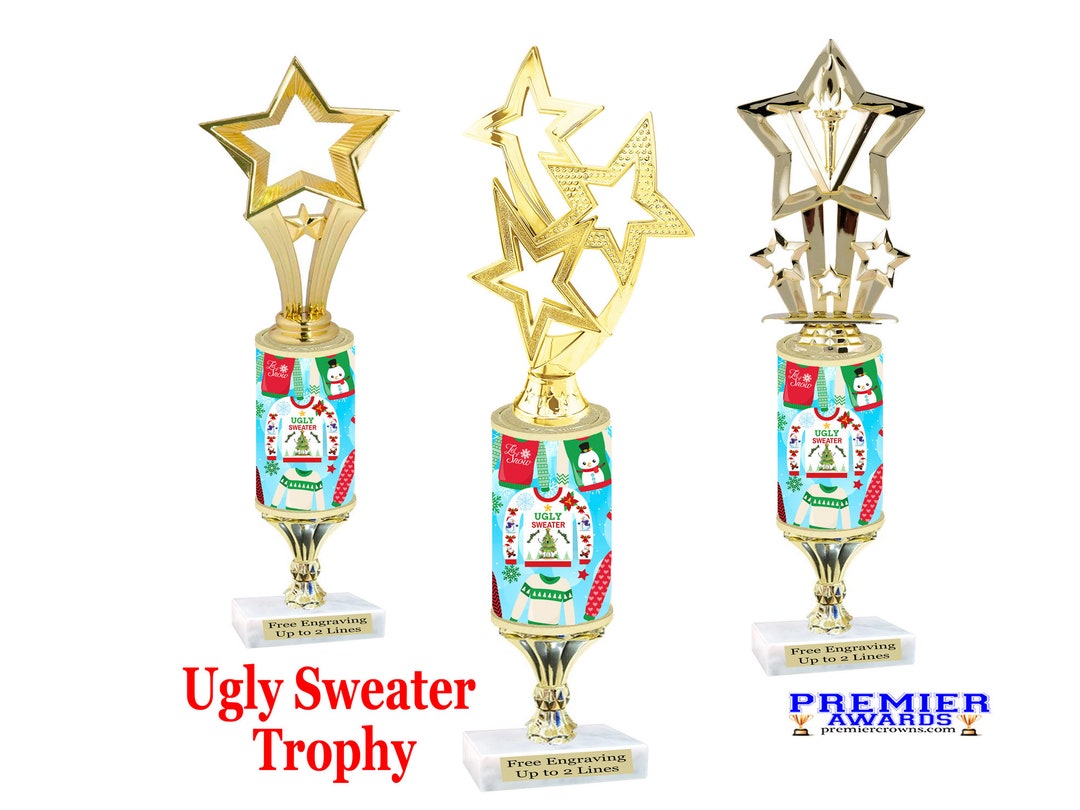 Ugly Sweater Theme Trophy With Choice of Figure. 12" Tall - Great ...