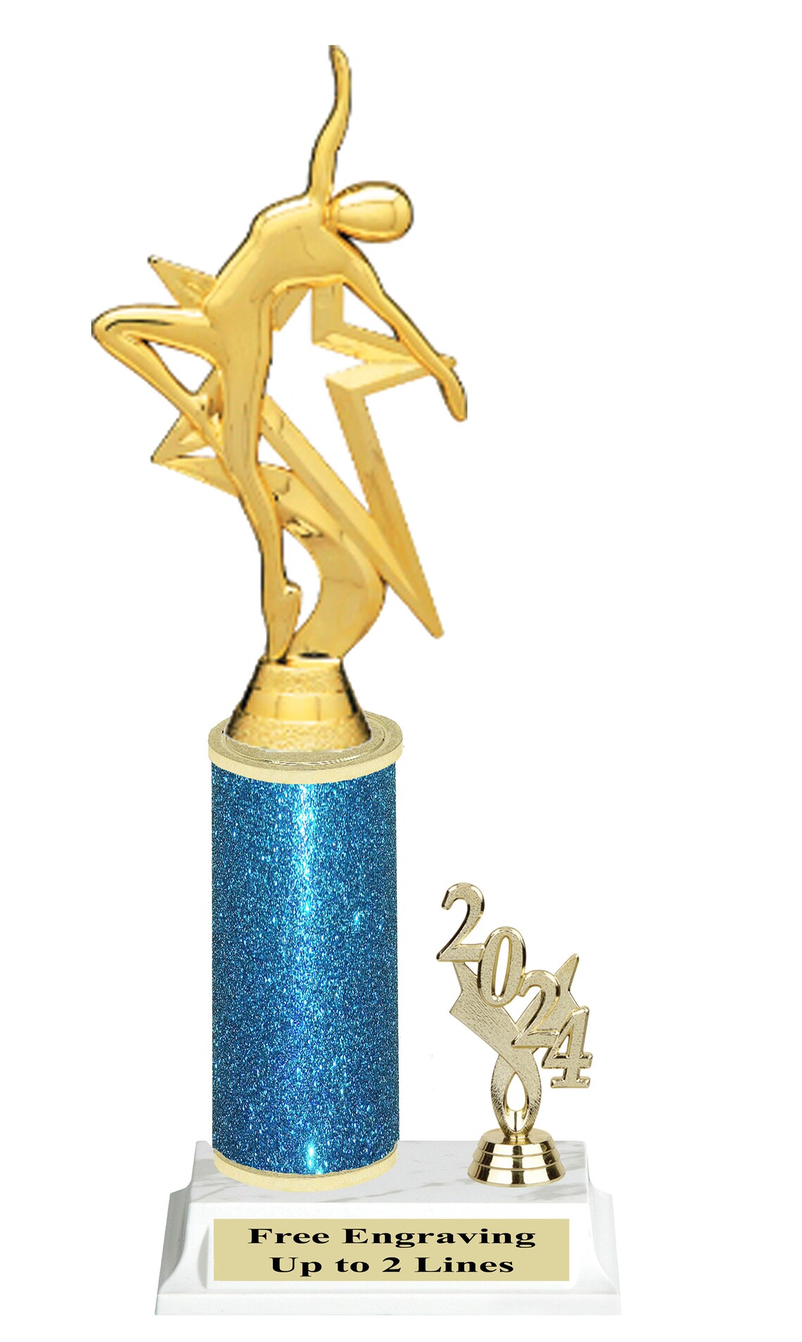 Dance Trophy With Choice of Glitter Column Color. Trophy Heights Start ...