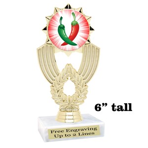 Chili - Salsa - BBQ Trophy. 6" Tall With Choice of Art Work. Great ...