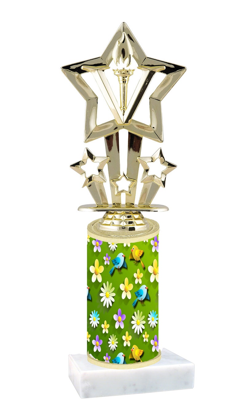 Flowers Design Trophy With Choice of Figure. Numerous Trophy Heights ...
