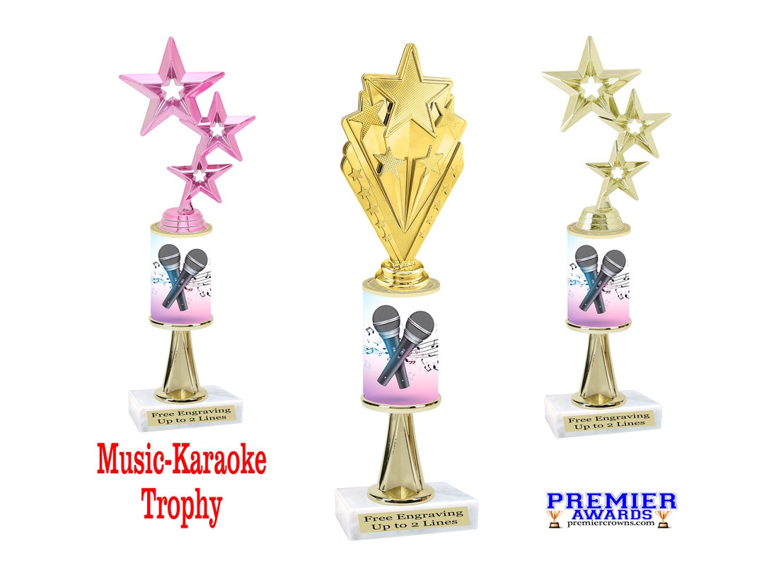 Karaoke - Music Theme Trophy With Choice of Figure. Numerous Trophy ...
