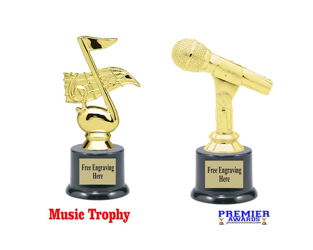 Music Trophy. 6" Tall. Great for Karaoke, Music Competitions, School ...