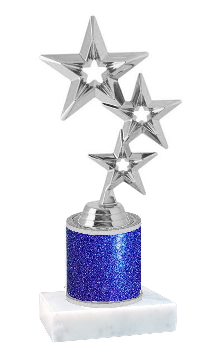Star Trophy With Choice of Glitter Column Color. Numerous - Etsy