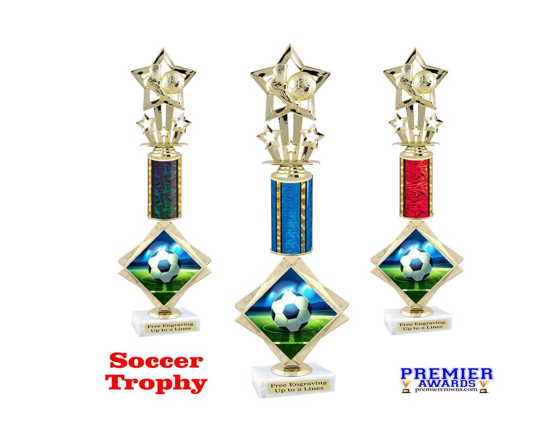 Soccer Trophy With Choice of Column Color. 16" Tall. Great for Your ...