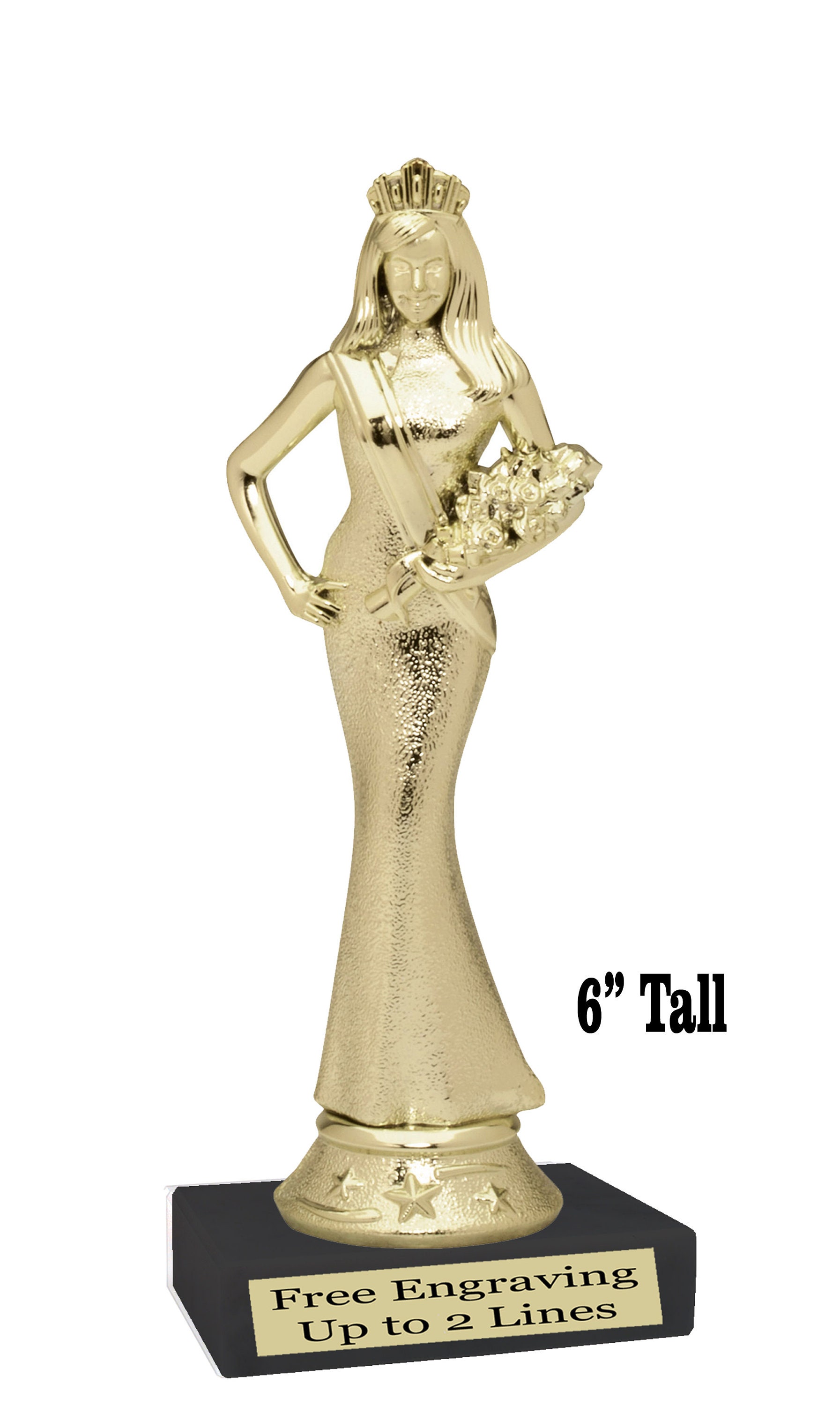 Beauty Queen Trophy. 6" Tall. Great Participation Award, Party Favor ...