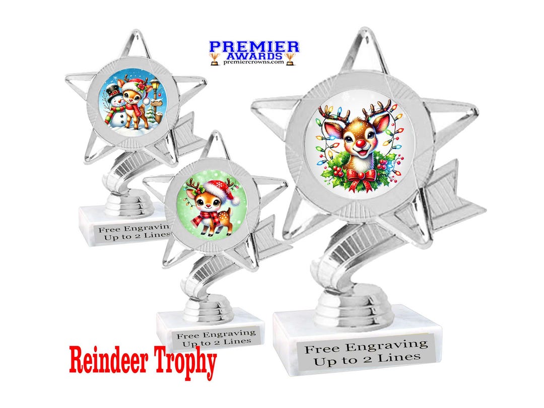 Reindeer Theme Trophy. Great Trophy for Your Holiday Events, Pageants ...