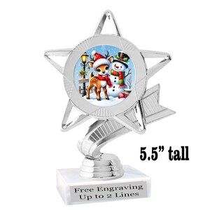 Reindeer Theme Trophy. Great Trophy for Your Holiday Events, Pageants ...