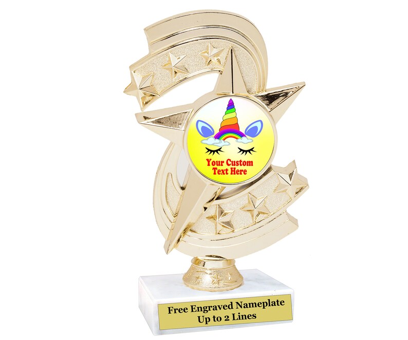 Custom Unicorn Theme Trophy. Choice of 6 Designs With Your Custom Text ...