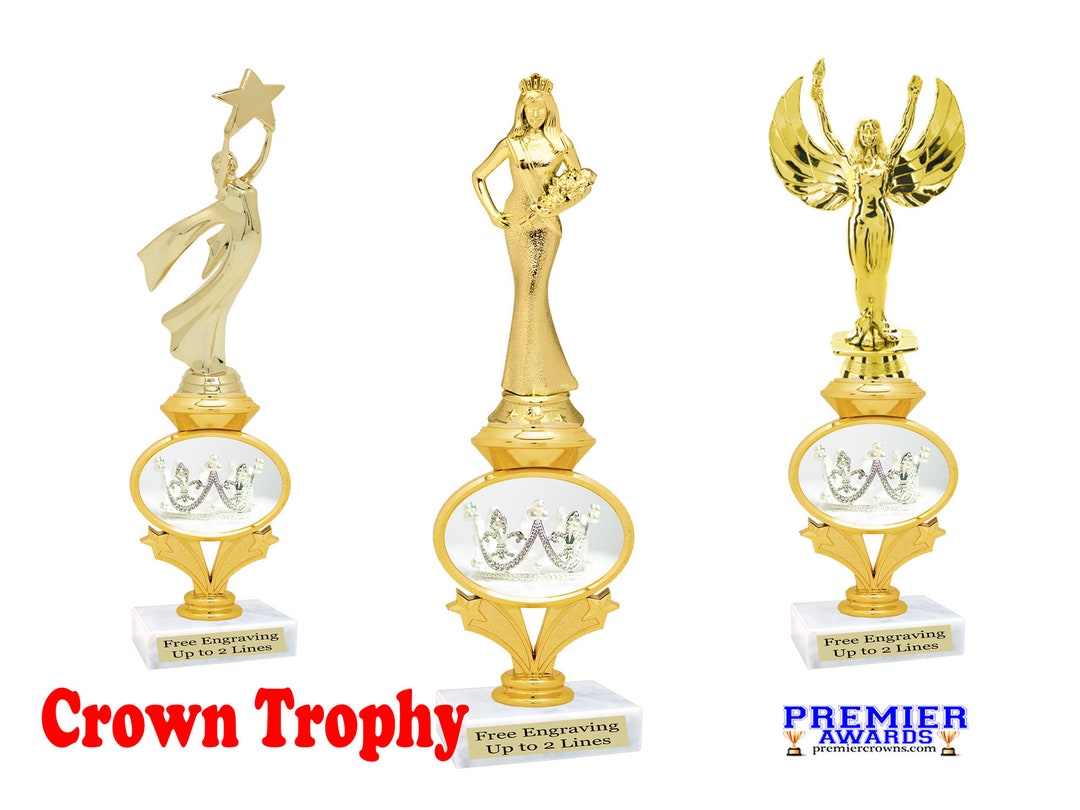 Crown Theme Trophy. 11" Tall. Great Award for Any Pageant, Event ...
