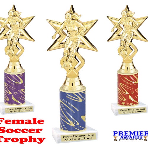 Female Soccer Star Trophy. Great Trophy for Your Soccer Team - Etsy