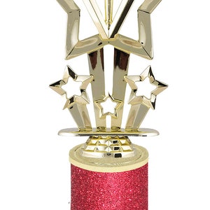 Star Trophy With Choice of Glitter Column Color. Numerous Trophy ...