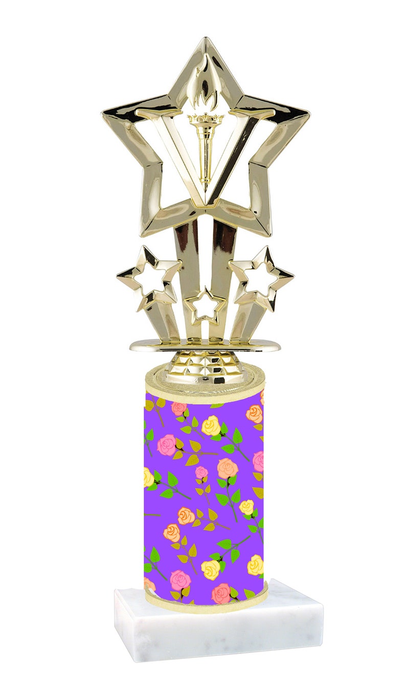 Flowers Design Trophy With Choice of Figure. Numerous Trophy Heights ...