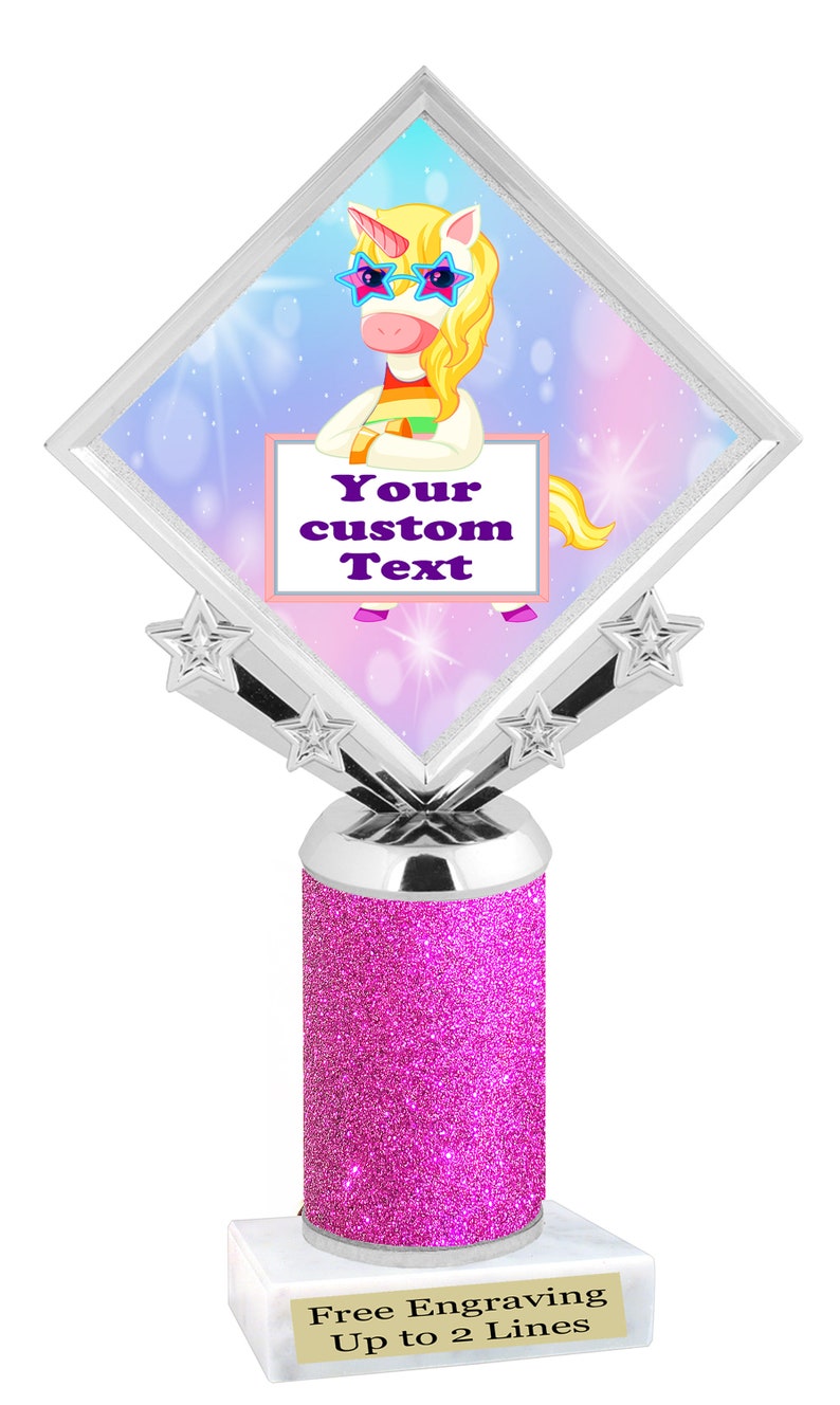 Custom Unicorn Theme Trophy. Great for Events, Competitions, Birthday ...