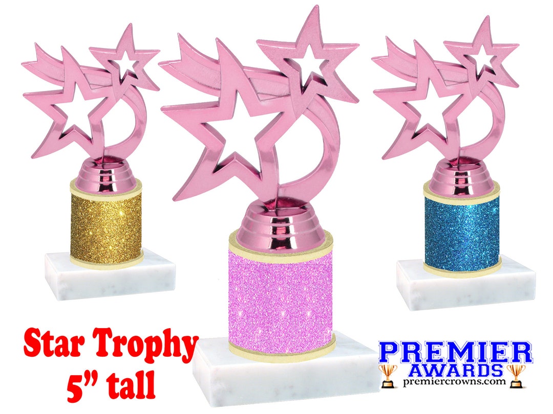 Star Trophy. 5" Tall on Choice of Glitter Column. Great Trophy for ...