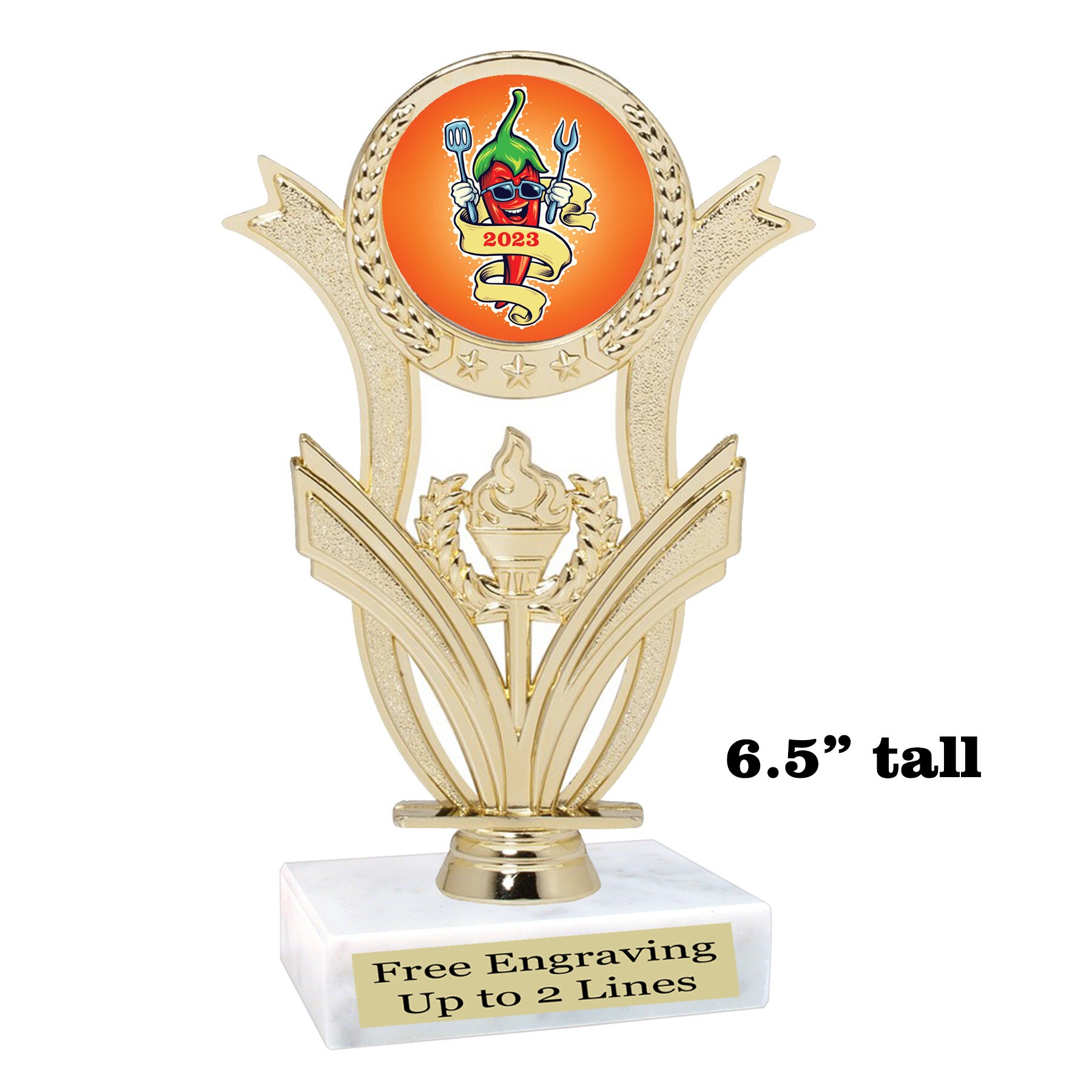 Chili - Salsa - BBQ Trophy. 6.5" Tall With Choice of Art Work. Great ...