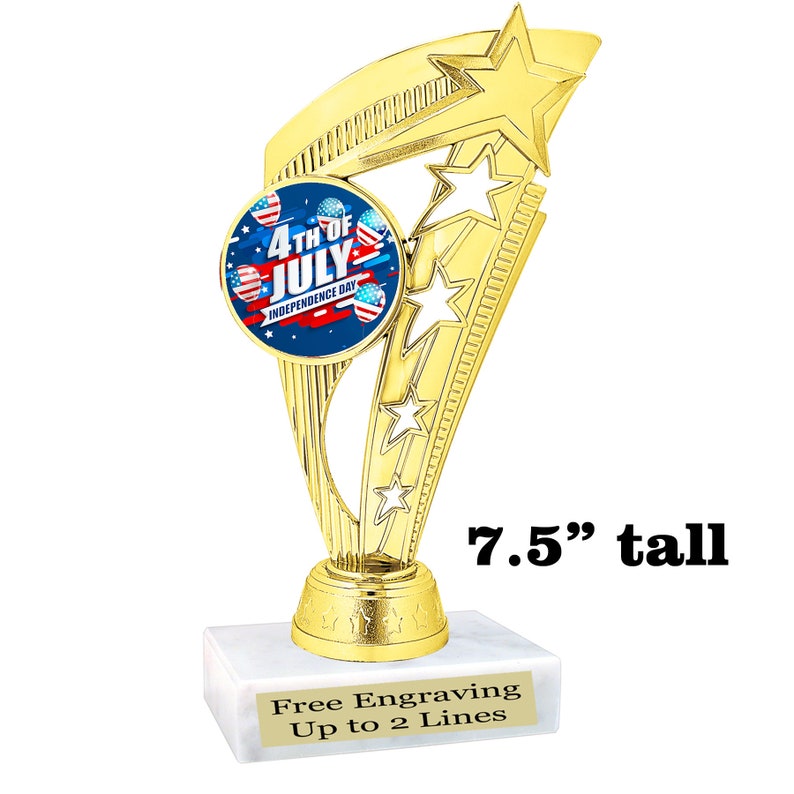 Patriotic - 4th of July Theme Trophy. 7.5" Tall. Great for Your Summer ...