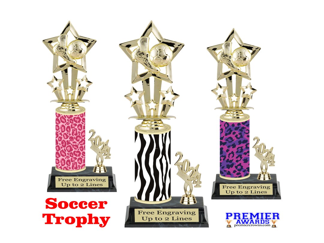 Soccer Trophy With Choice of Column Color. Numerous Heights Available ...