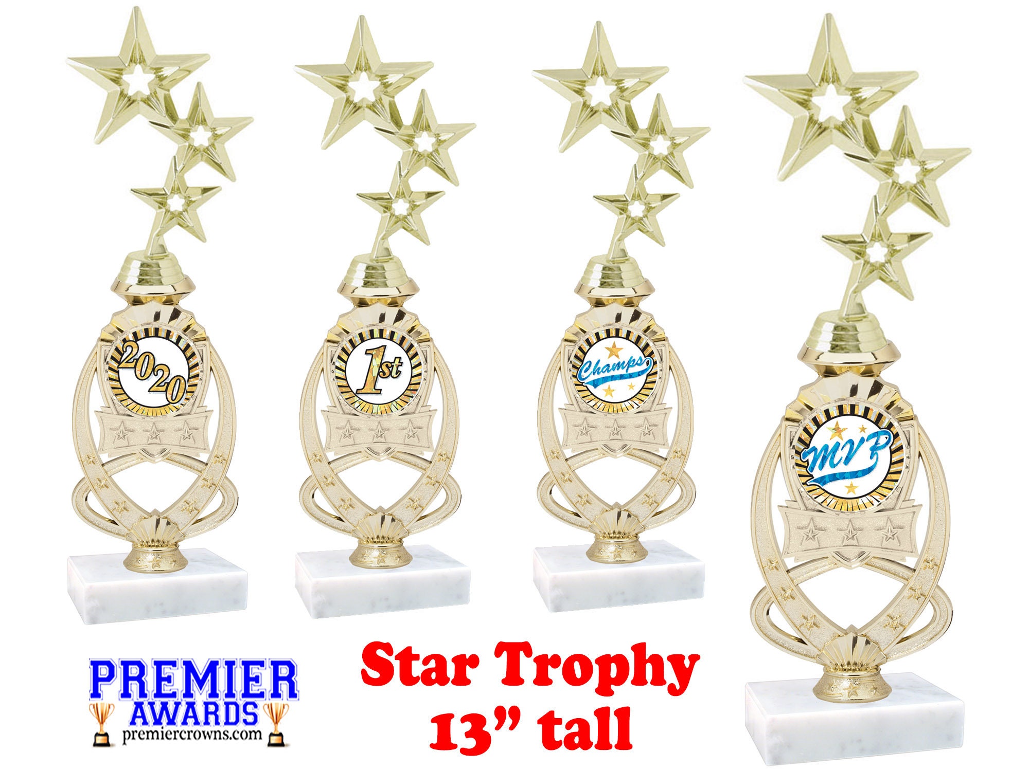 Star trophy. 13 tall with choice of art work. Great | Etsy