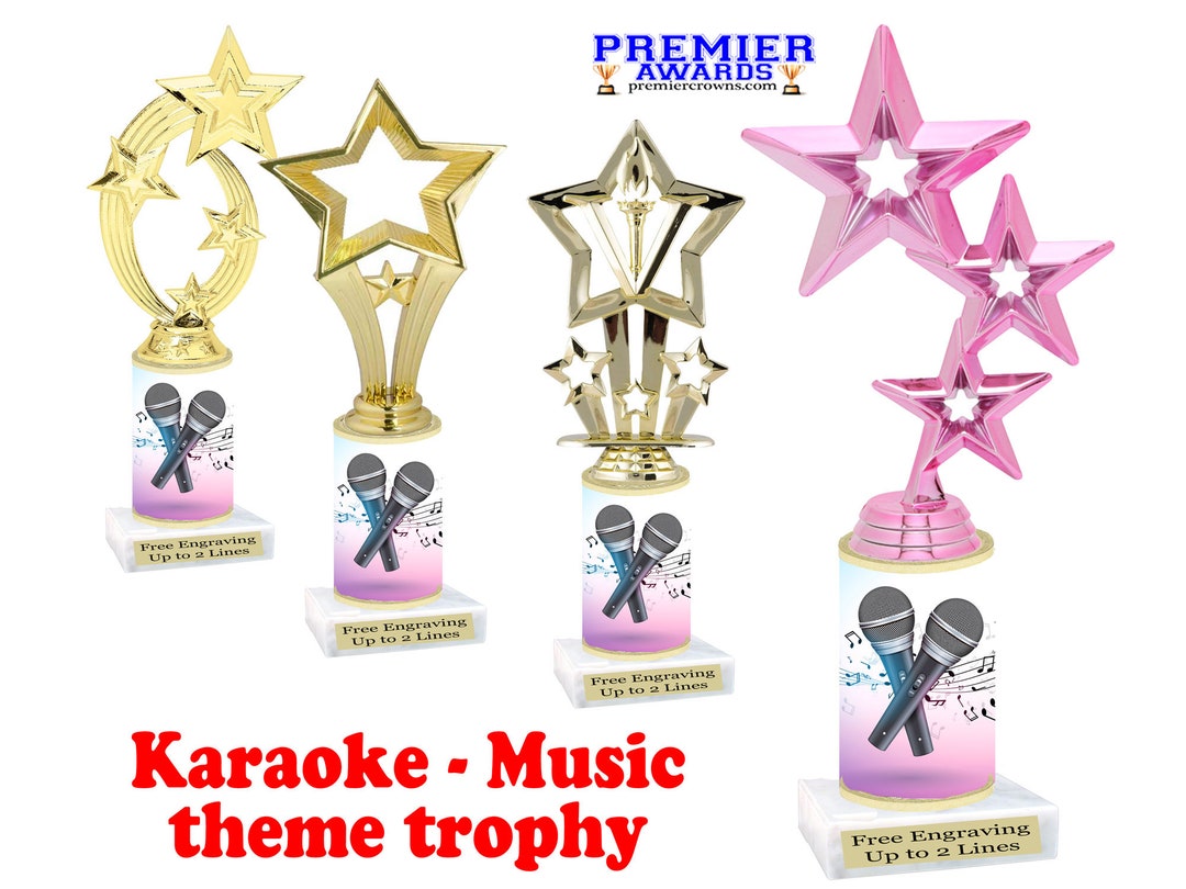 Karaoke - Music Theme Trophy With Choice of Figure. Numerous Trophy ...