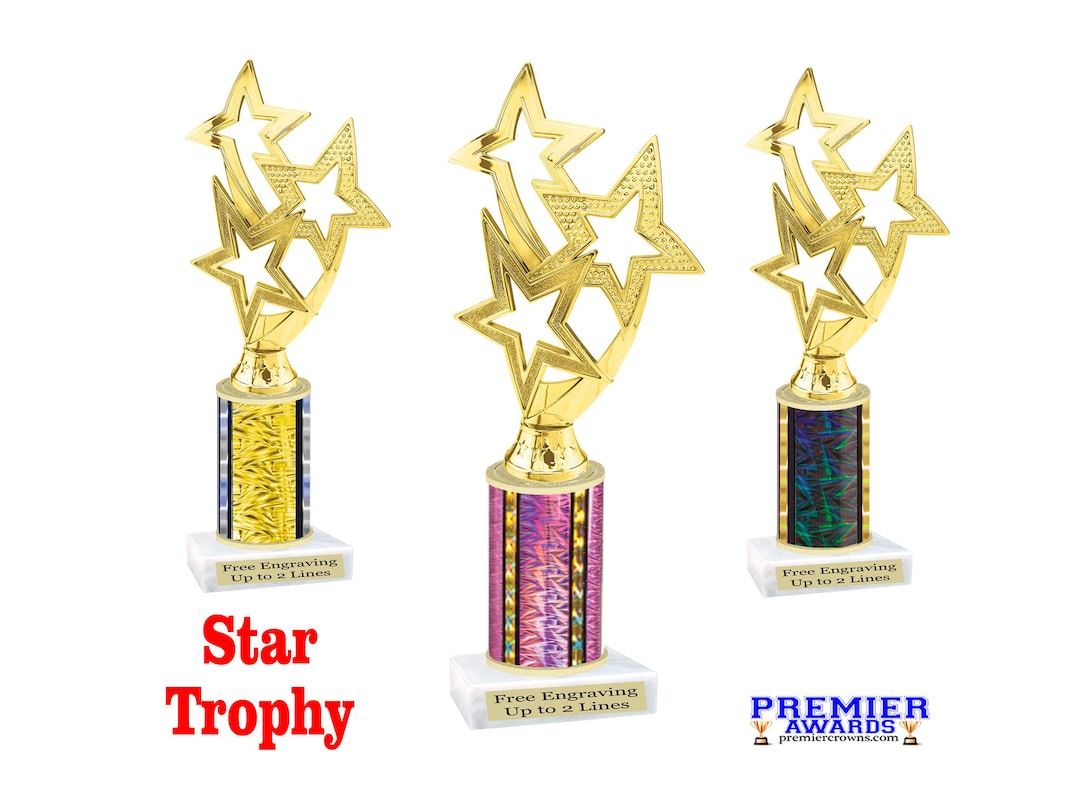 Gold Star Trophy With Choice of Column Color. Great for Any Team ...